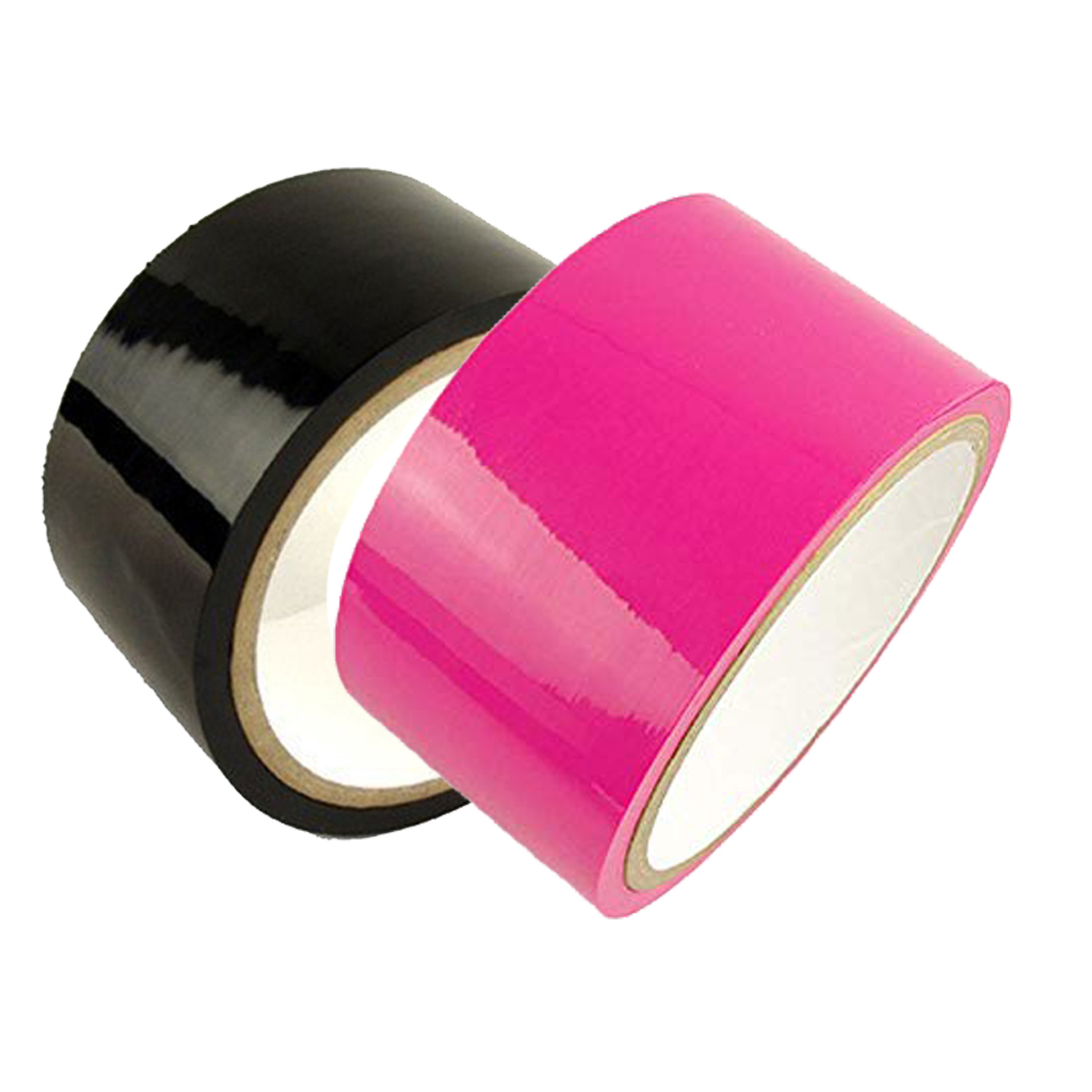 2Pc NON-Sticky SM Restraint Bondage Pleasure Static Tape 33 feet Black ...